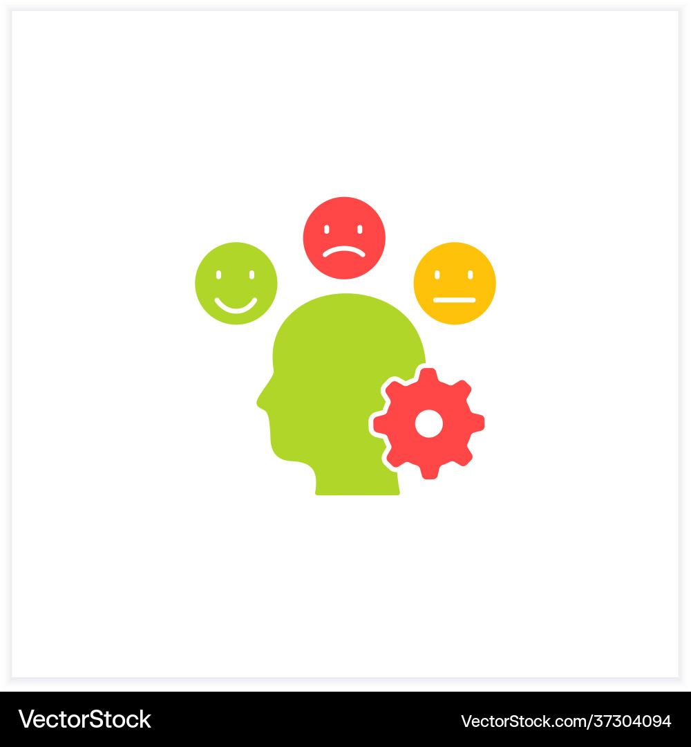 Managing emotions flat icon Royalty Free Vector Image