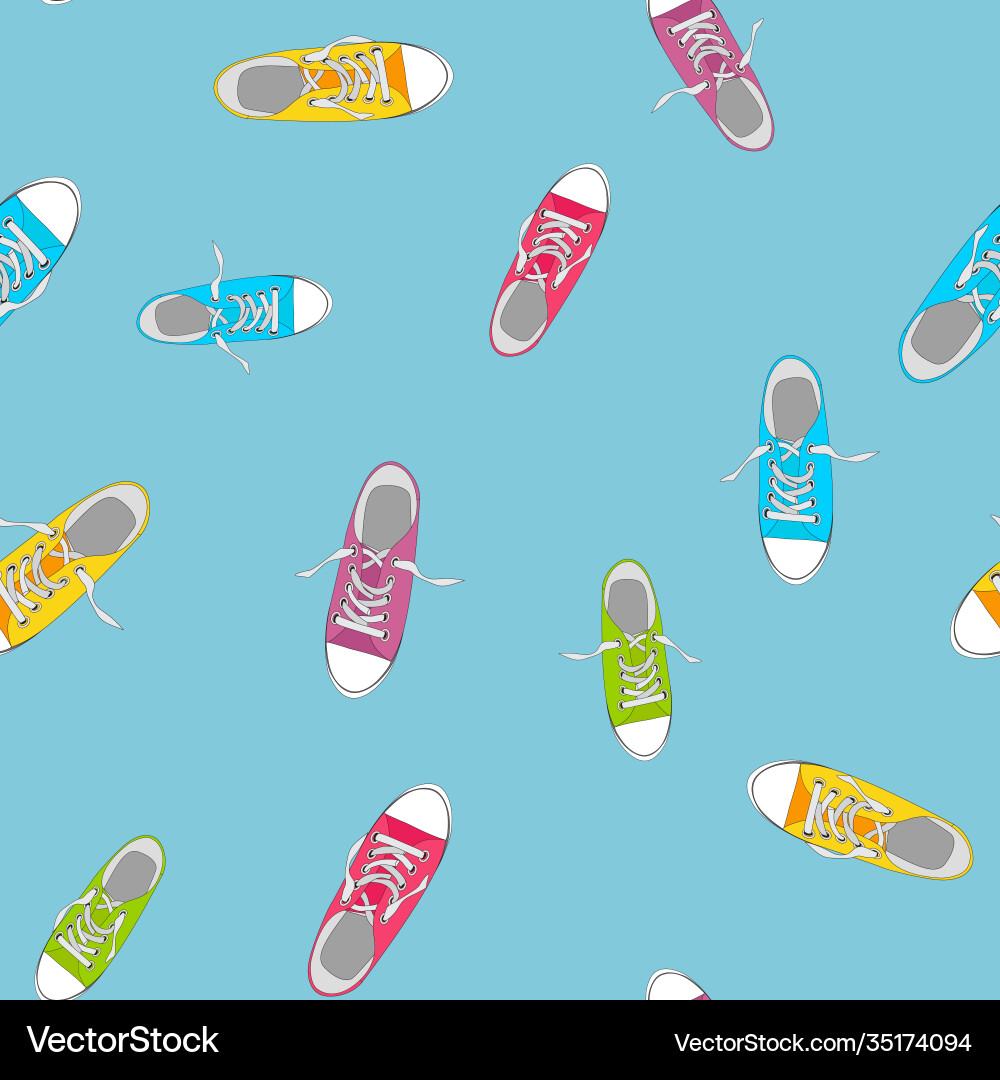 Shoes seamless pattern background Royalty Free Vector Image