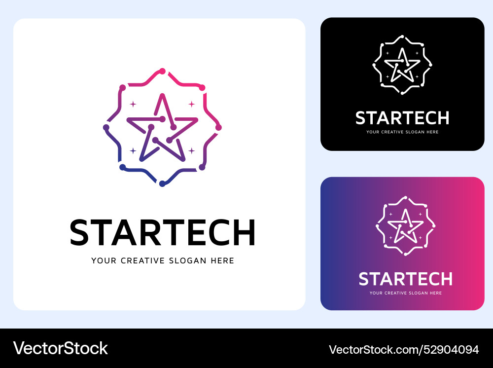 Star tech logo design template Royalty Free Vector Image