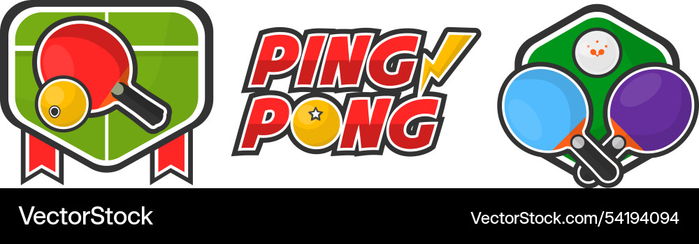 Table tennis icons set Royalty Free Vector Image