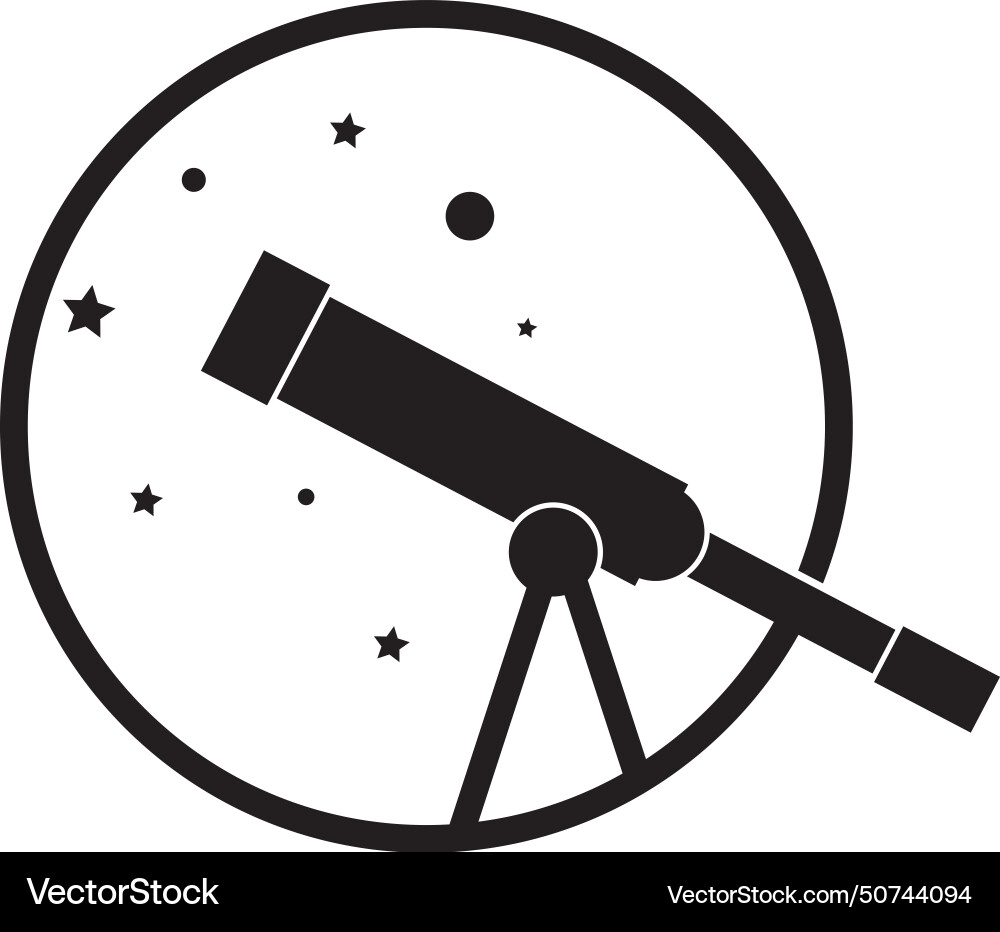 Telescope logo icon Royalty Free Vector Image - VectorStock