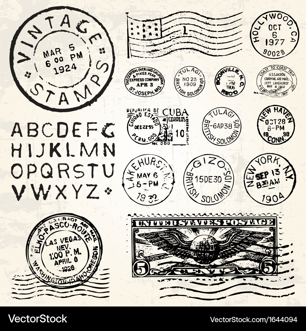 Vintage stamp set Royalty Free Vector Image - VectorStock