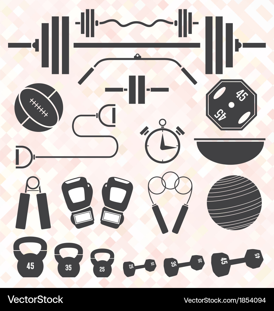 Weight lifting and workout icons s Royalty Free Vector Image