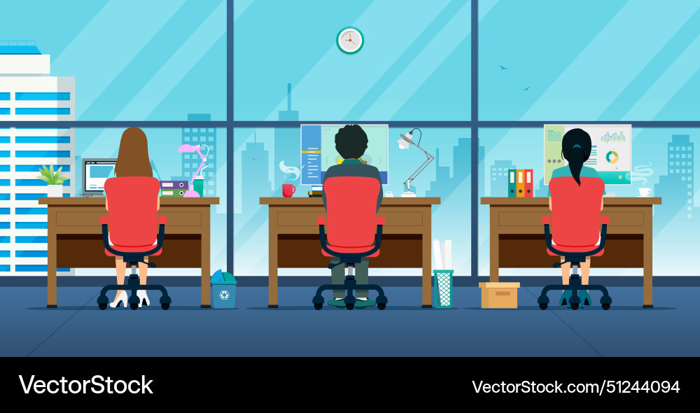Workplace of office Royalty Free Vector Image - VectorStock
