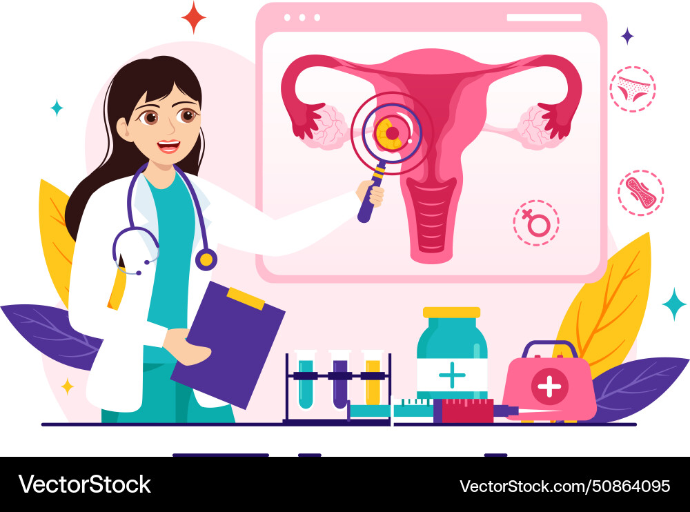 Endometriosis with condition the endometrium Vector Image