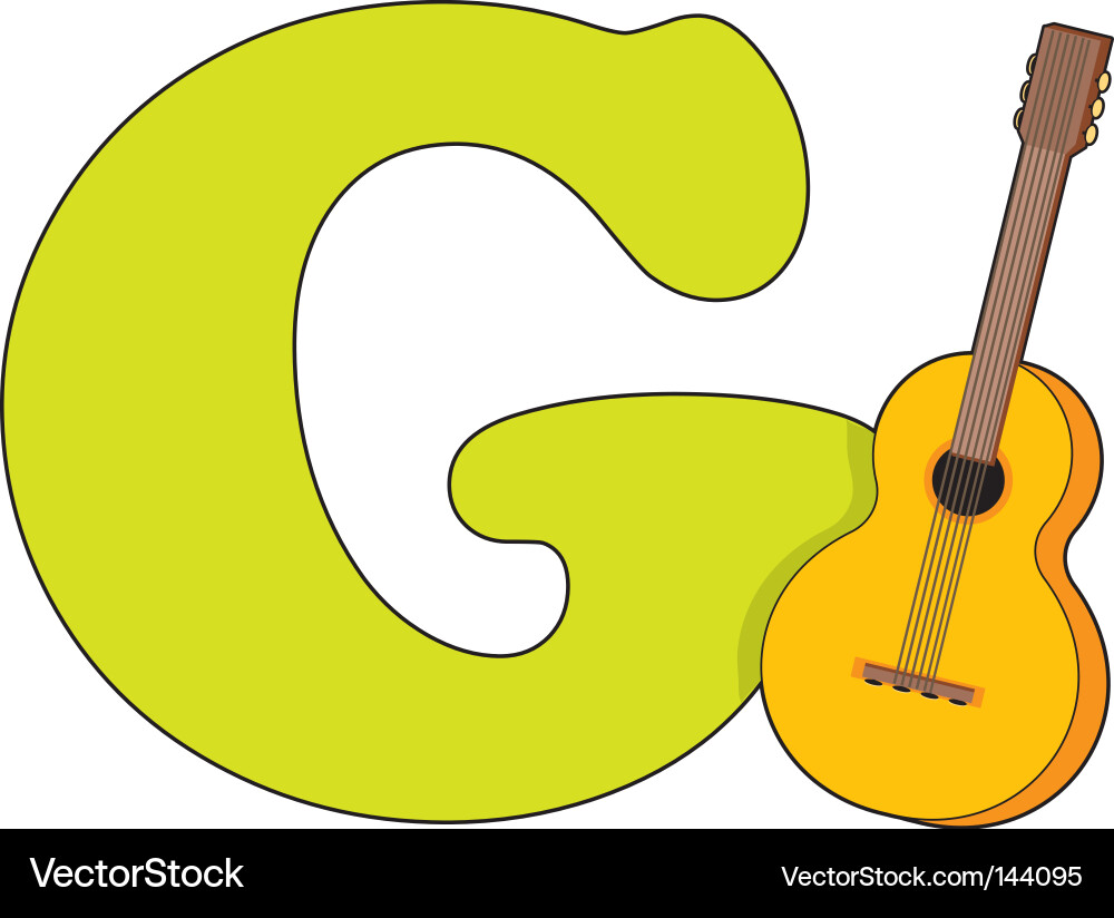 G for guitar Royalty Free Vector Image - VectorStock