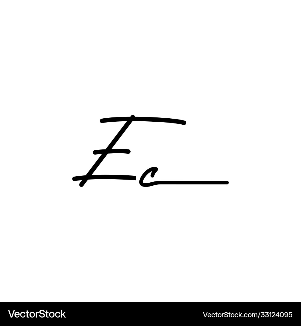 Letter ec signature logo template Royalty Free Vector Image