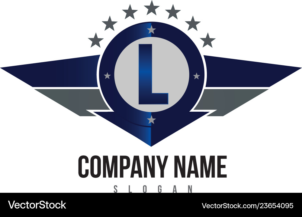 Letter l shield logo Royalty Free Vector Image