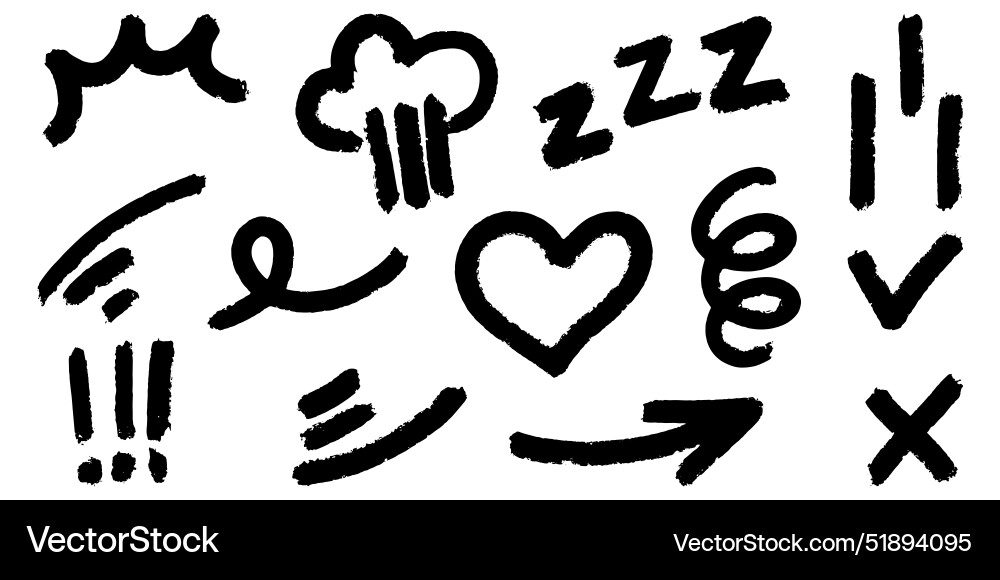 Set of hand drawn doodle expression sign Vector Image