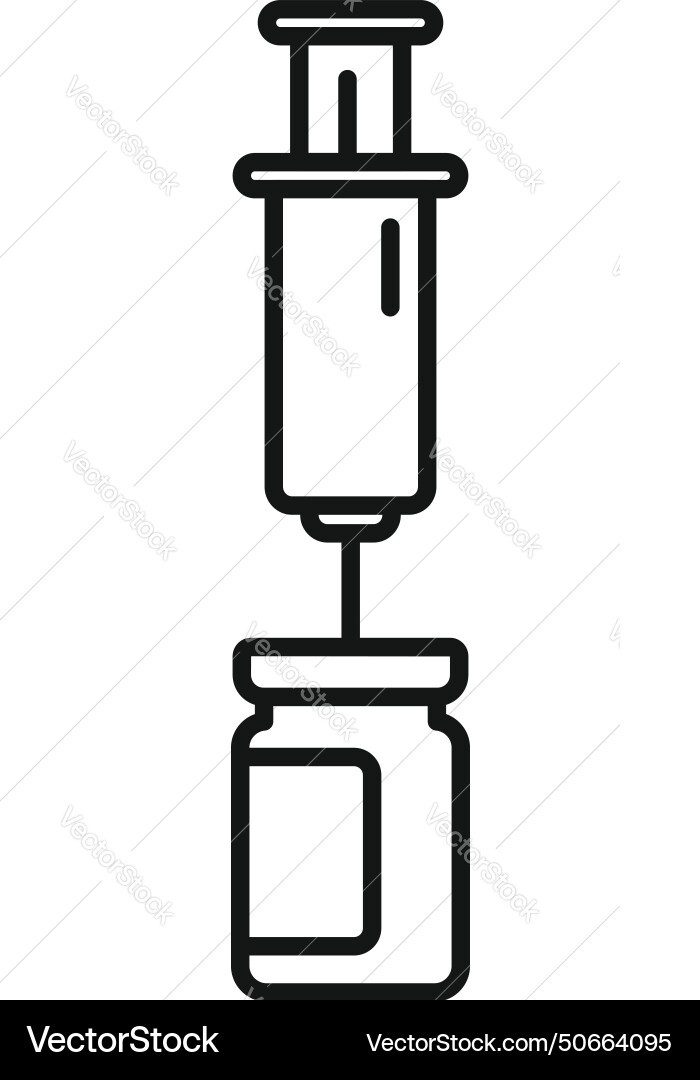 Syringe drug injection icon outline dose Vector Image