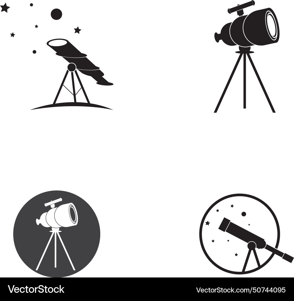 Telescope logo icon Royalty Free Vector Image - VectorStock