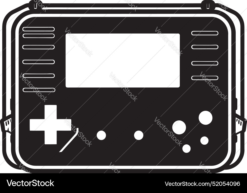 8 bit handheld console emblem portable gaming Vector Image