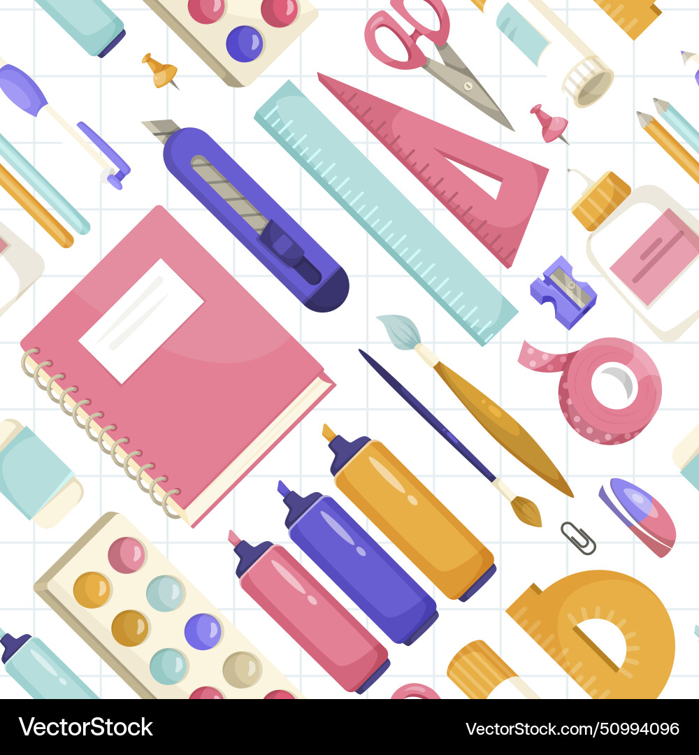 Assorted stationery items Royalty Free Vector Image