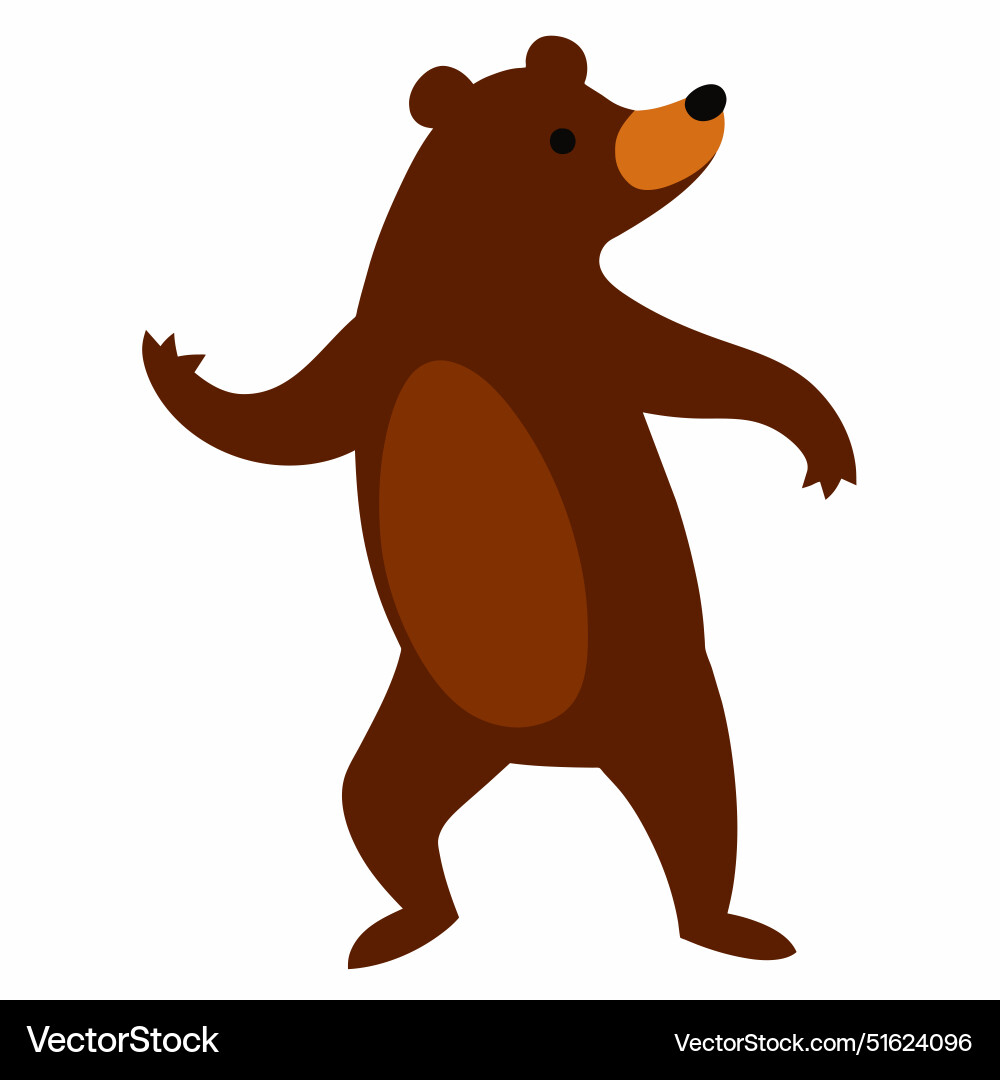 Brown bear dancing icon Royalty Free Vector Image