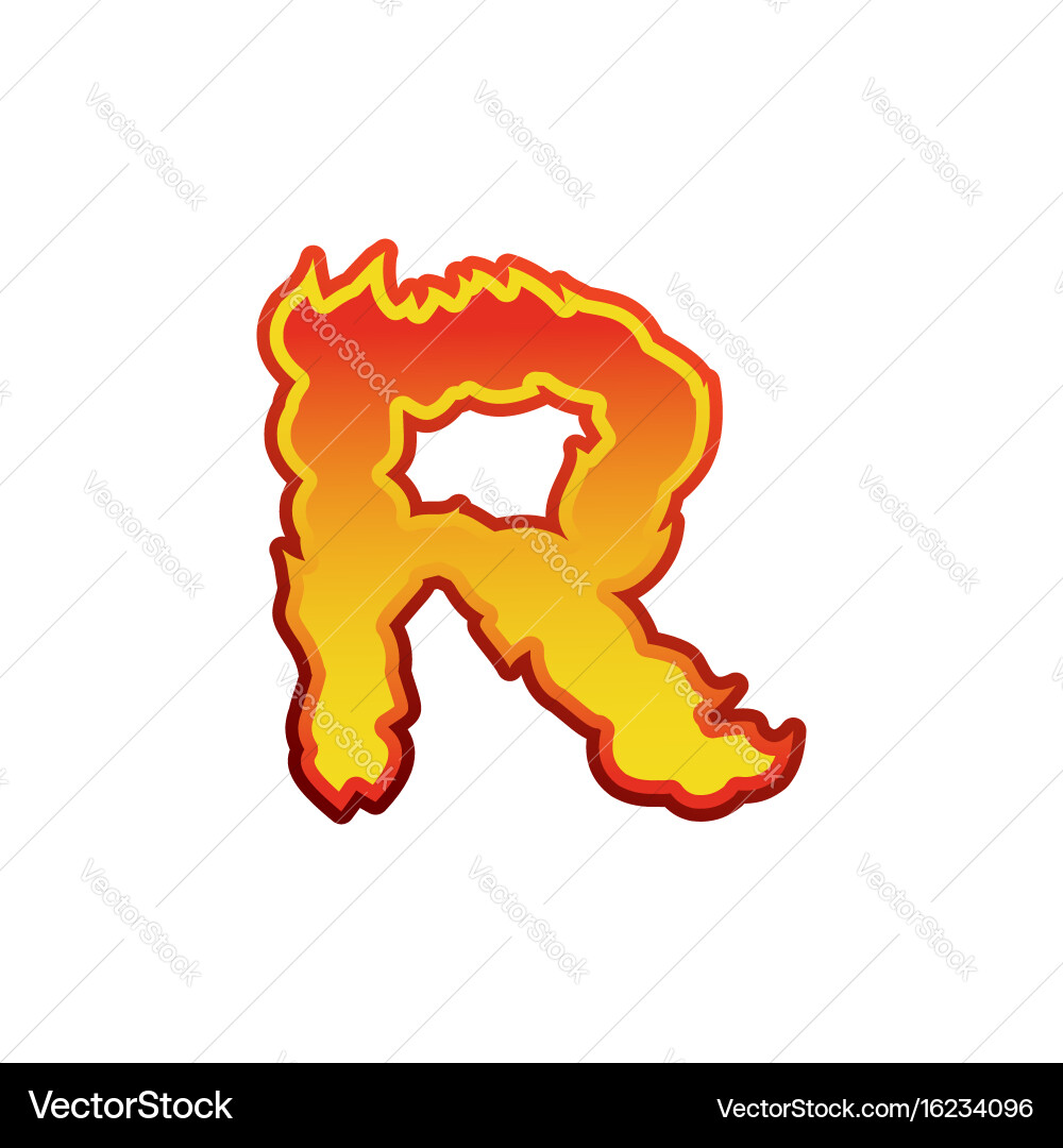Letter R Fire Flames Font Vector Images (86)