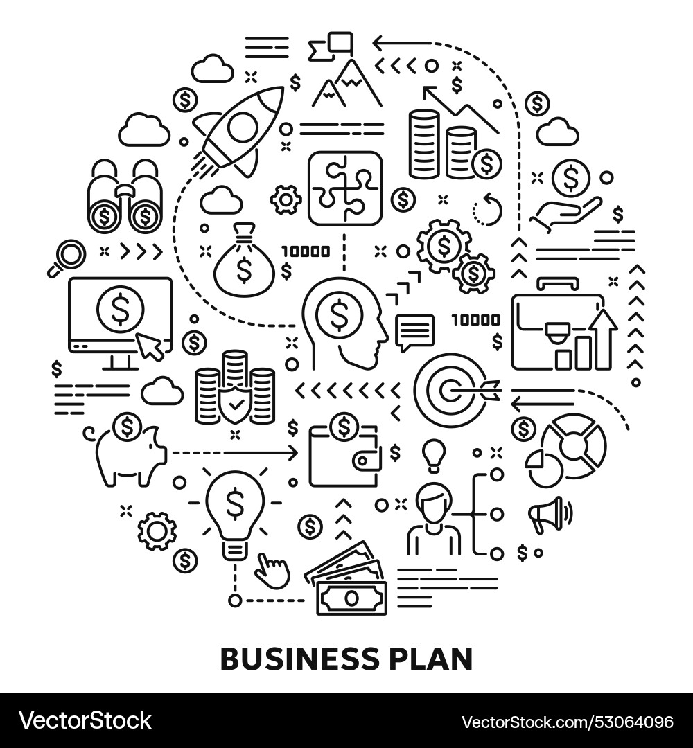 Business plan concept Royalty Free Vector Image