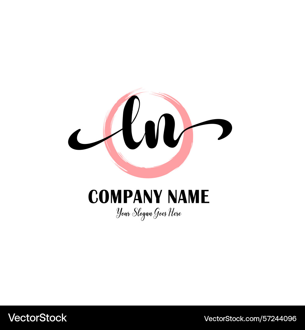 Elegant initial ln letter logos for boutique Vector Image