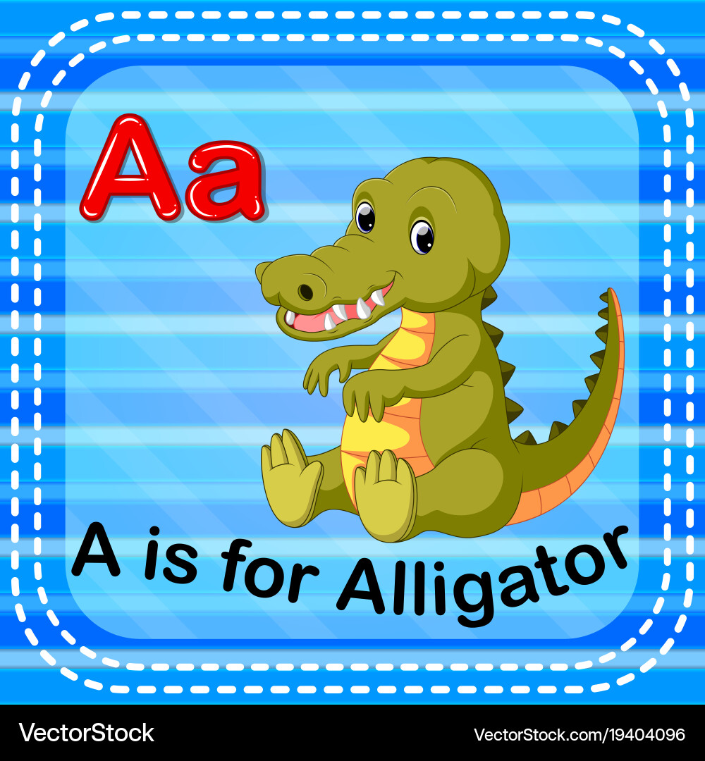 Flashcard Letter A ist für Alligator Lizenzfreier Vektor