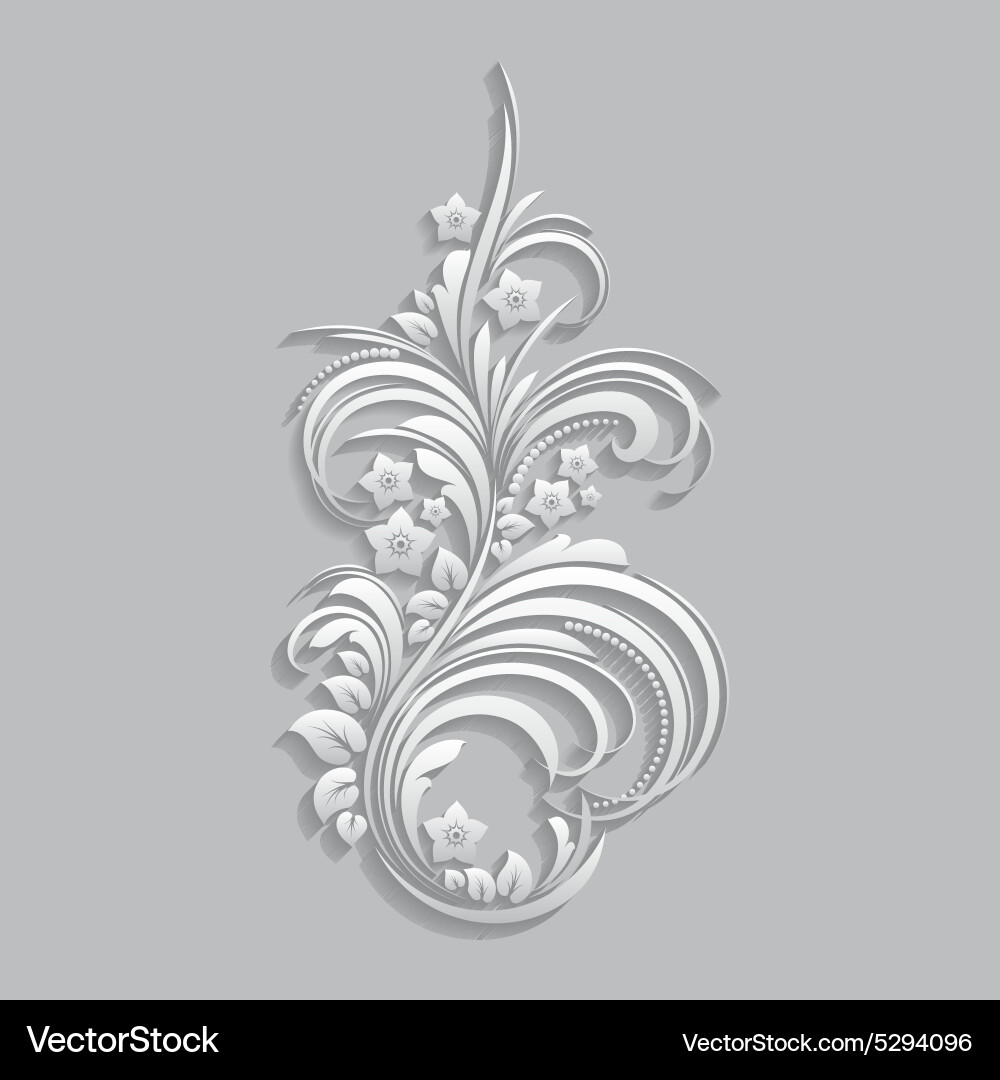 Flowers and floral elements cut from paper Vector Image