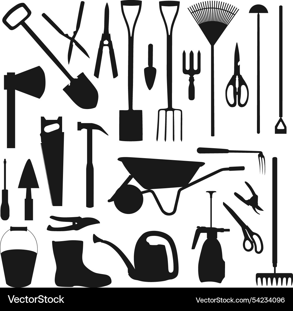 Gardening tools farmer agriculture equipment Vector Image