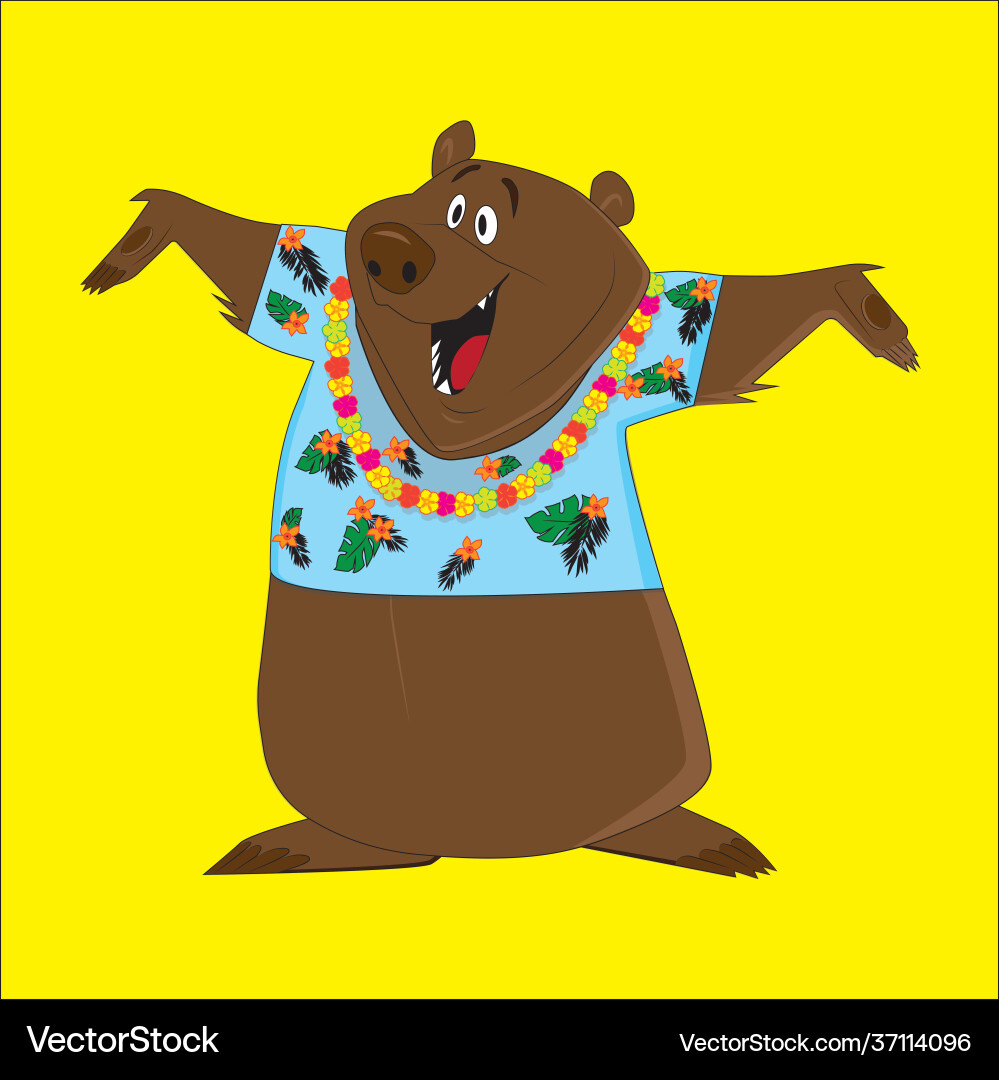 Hawaiian bear Royalty Free Vector Image - VectorStock