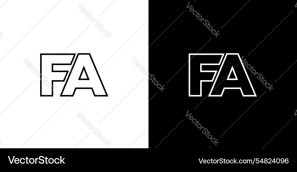 Letter f and a fa logo design template minimal Vector Image