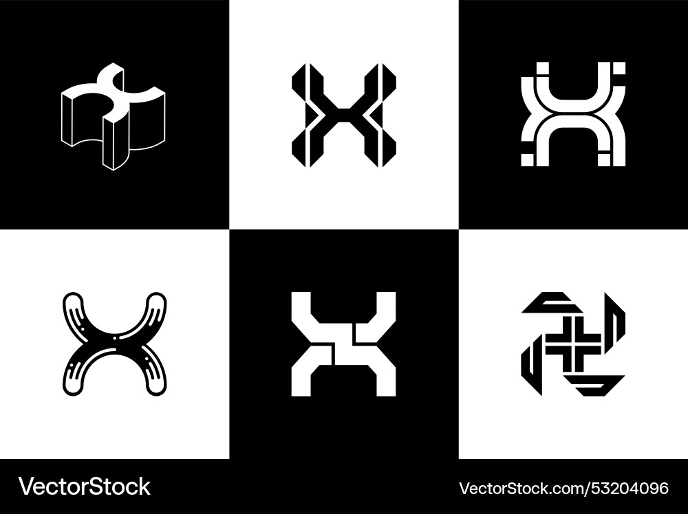 Letter x fonts and logo design Royalty Free Vector Image