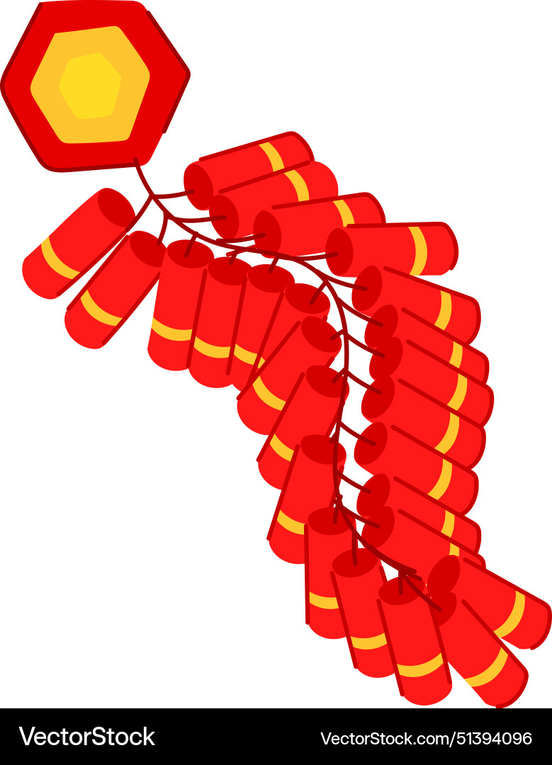 Lunar chinese firecracker cartoon Royalty Free Vector Image