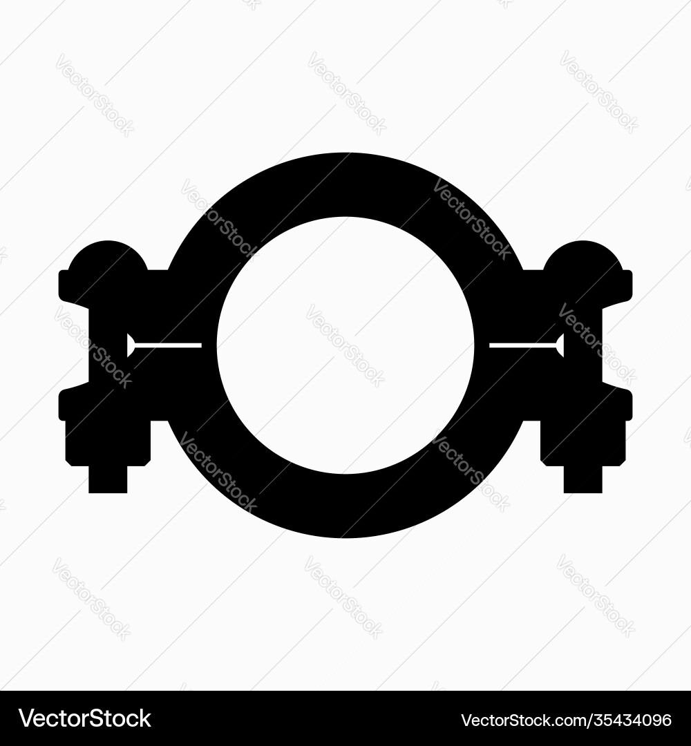 Pipe fitting groove lock coupling clamps Vector Image