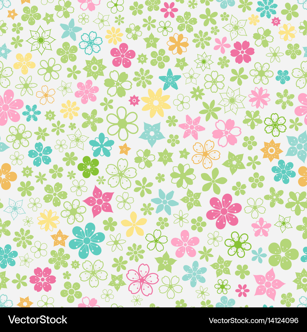 Seamless pattern of small flowers Royalty Free Vector Image