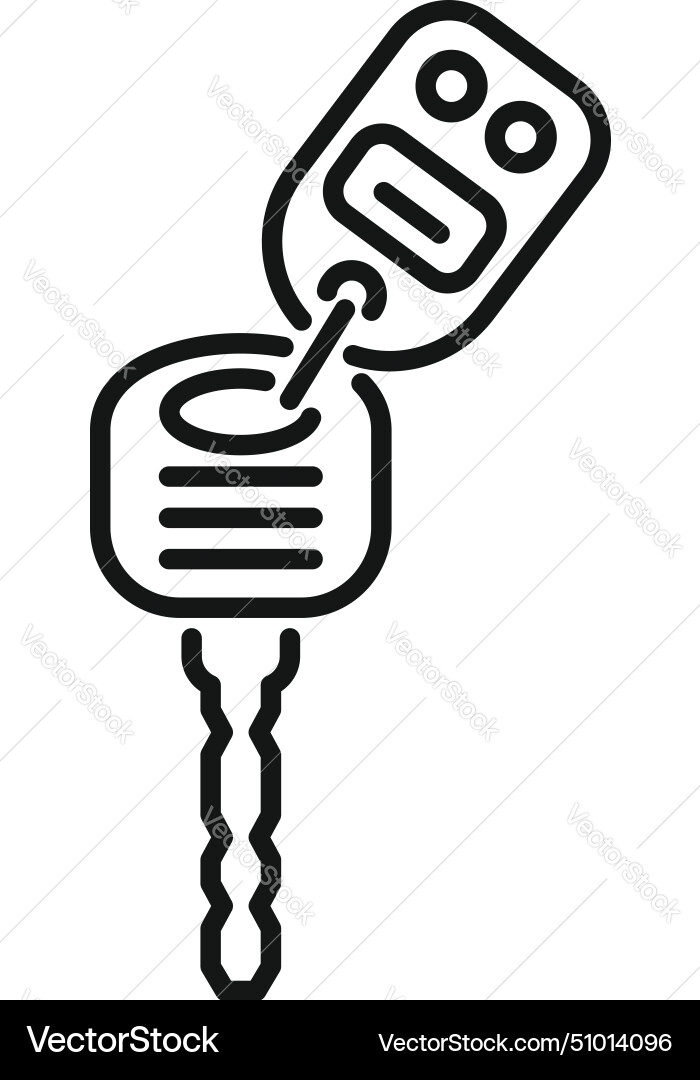 Smart alarm key icon outline vehicle Royalty Free Vector