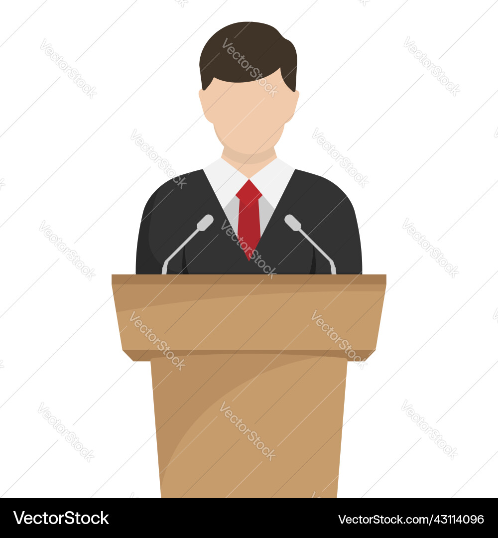 Speaker Icon - Orator at Podium Royalty Free Vector Image