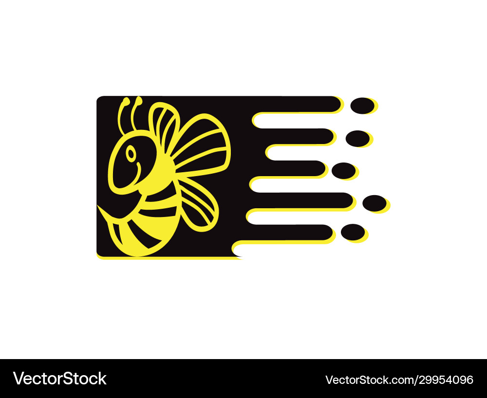 Speed bee fly with effect for logo design Vector Image