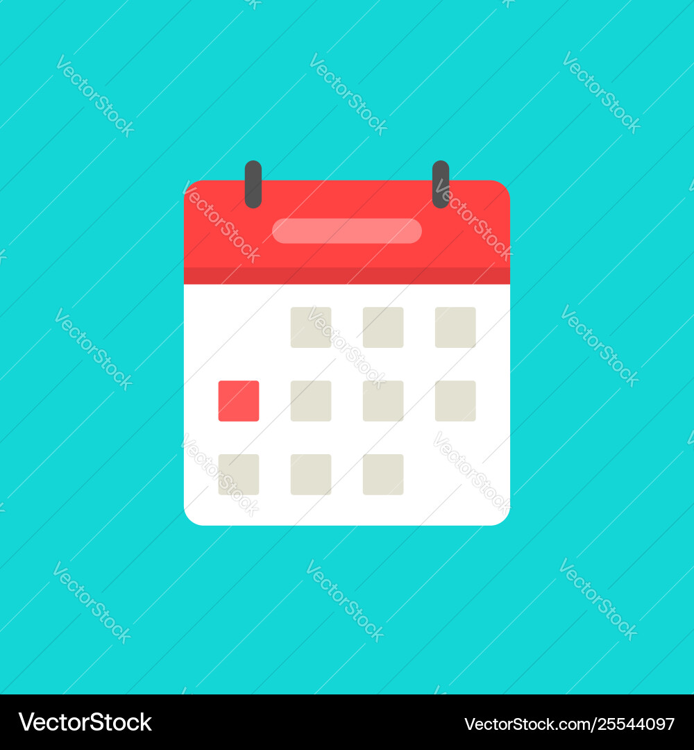 Calendar Icon - Red Date Highlight Royalty Free Vector Image