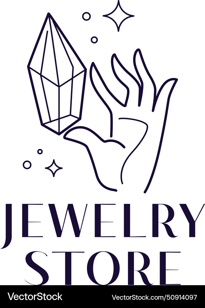 Contemporary jewelry store logo idea Royalty Free Vector