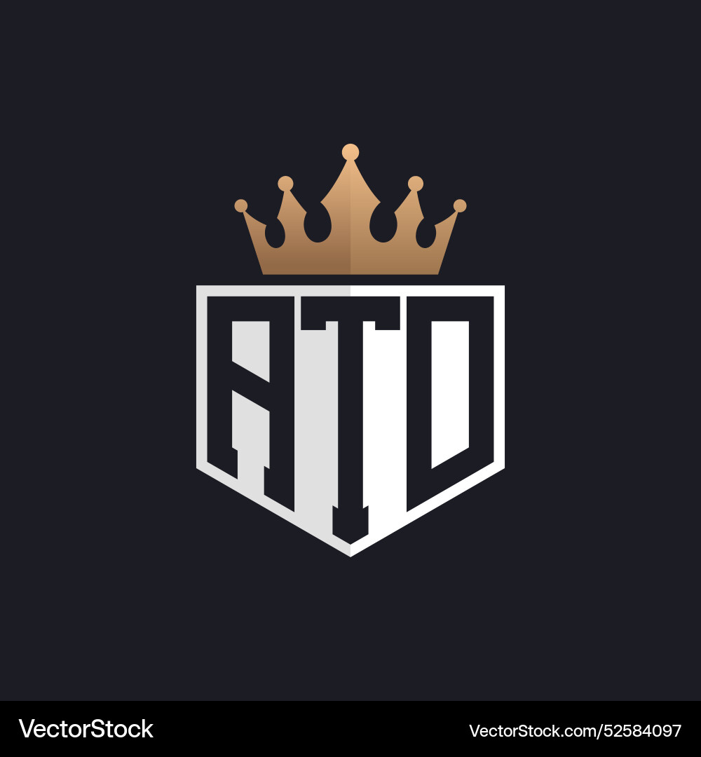 Luxury atd logo with crown elegant initials Vector Image