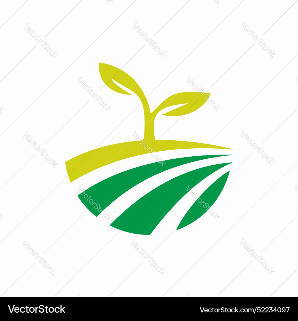 Nature farm logo design concept Royalty Free Vector Image