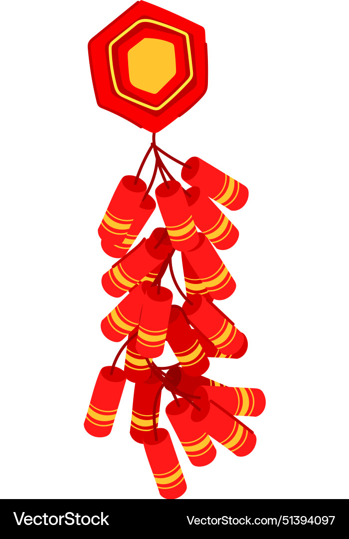 New chinese firecracker cartoon Royalty Free Vector Image