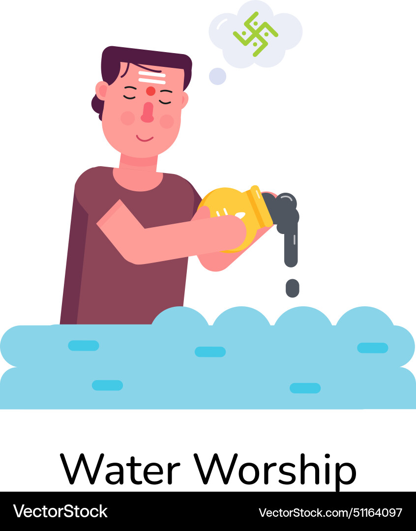 Water worship Royalty Free Vector Image - VectorStock