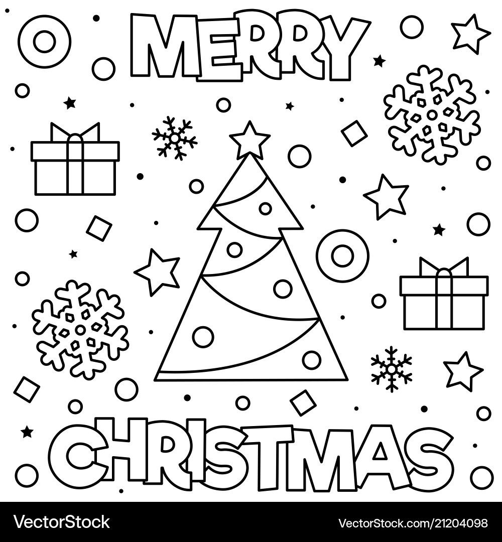 Christmas Coloring Page Royalty Free Vector Image