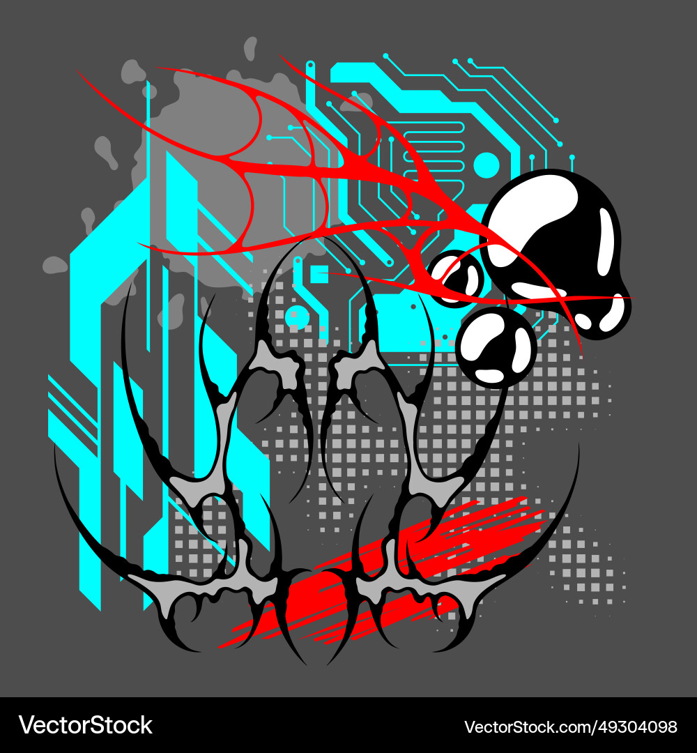 Cyber sigilism background neo tribal gothic style Vector Image