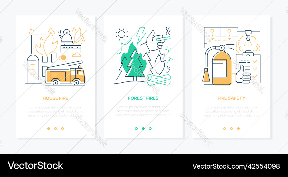 Fire Safety & Emergency Banners Royalty Free Vector
