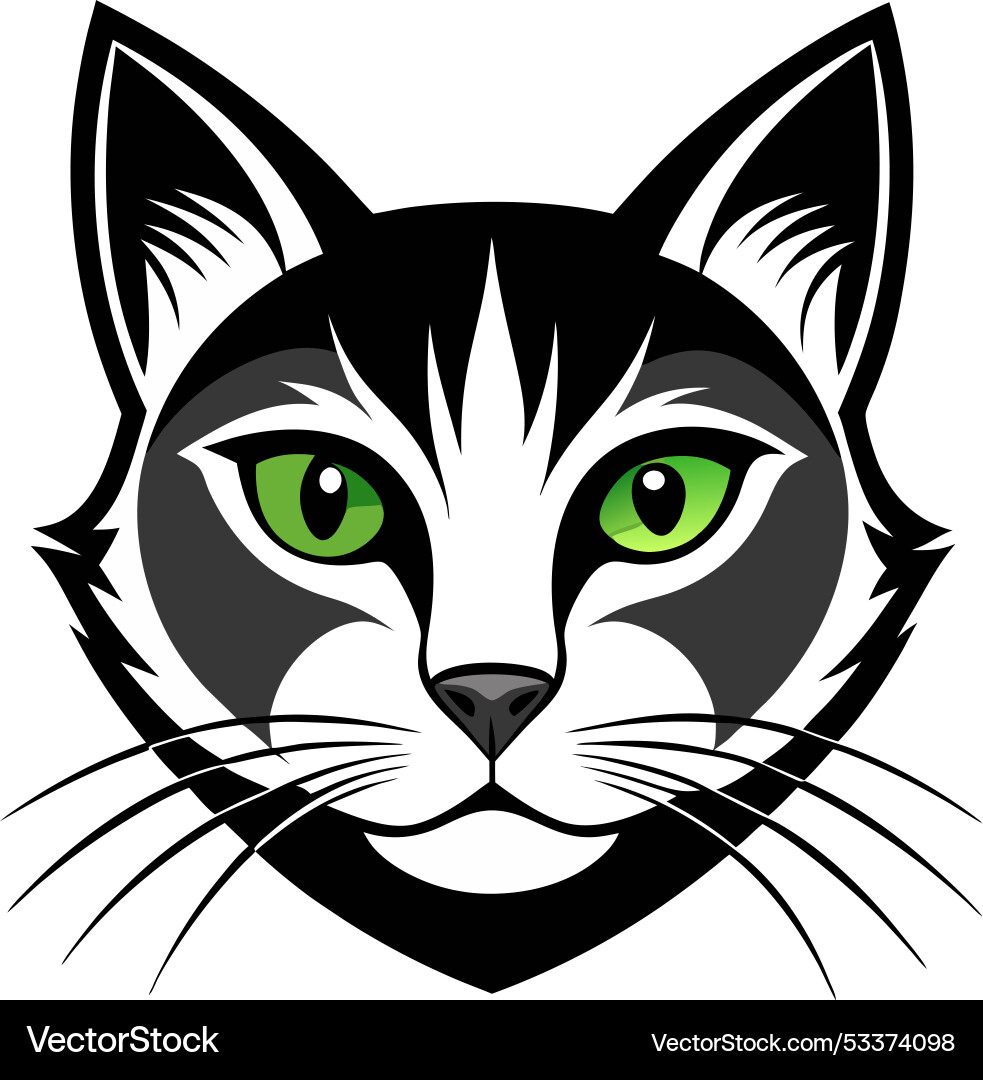 Logo featuring a cat head Royalty Free Vector Image