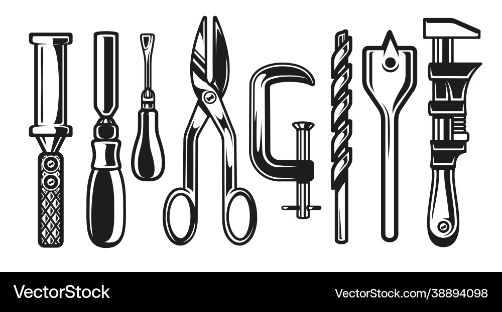 Mini set carpenter tools Royalty Free Vector Image
