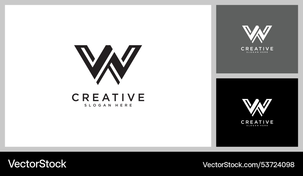 Modern letter w logo design template with black – Royalty-Free Vector ...