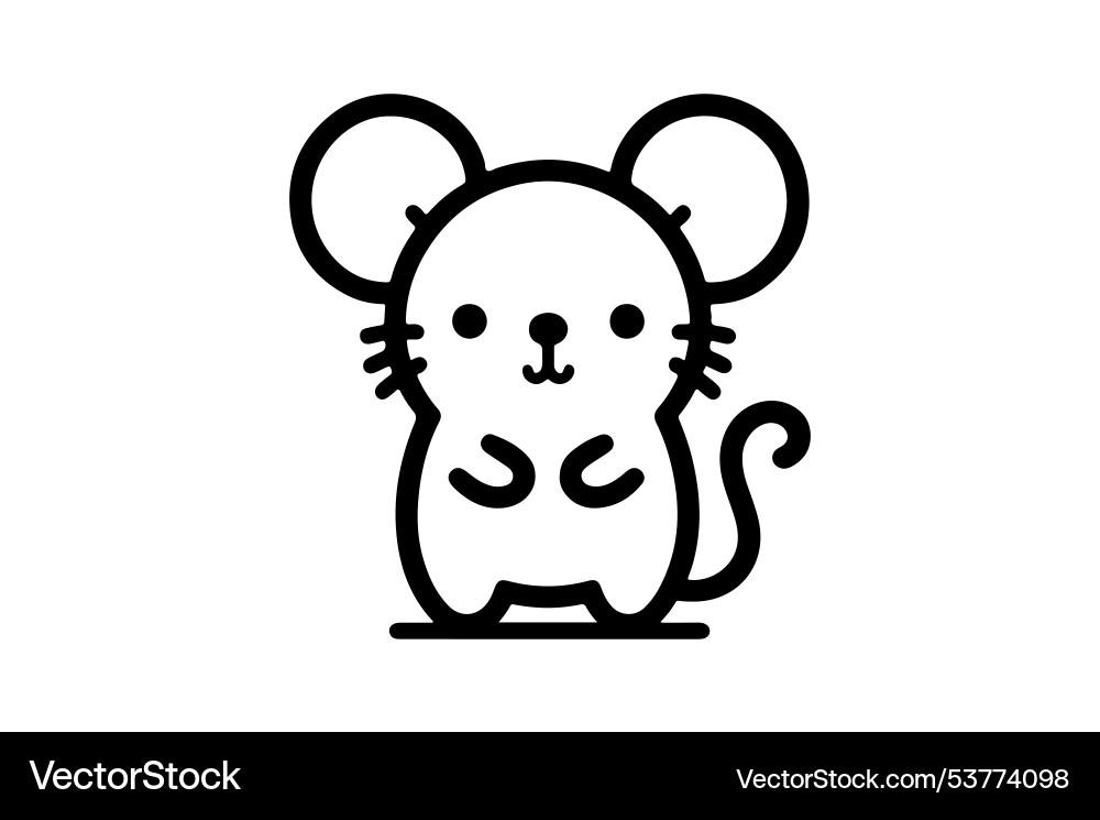Mouse line art Royalty Free Vector Image - VectorStock