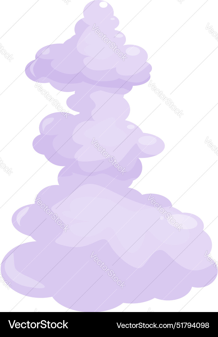 Purple smoke cloud rising from below forming Vector Image