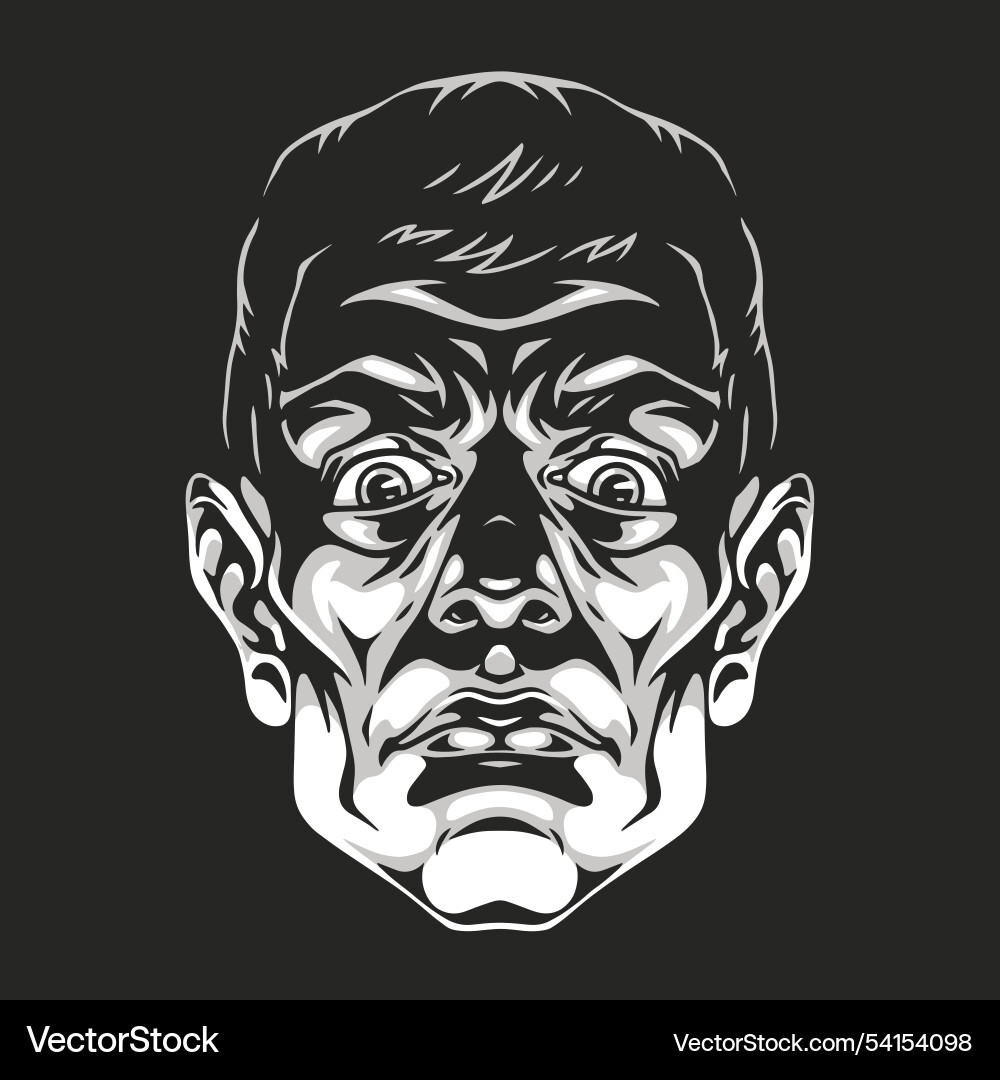 Shocked character face Royalty Free Vector Image