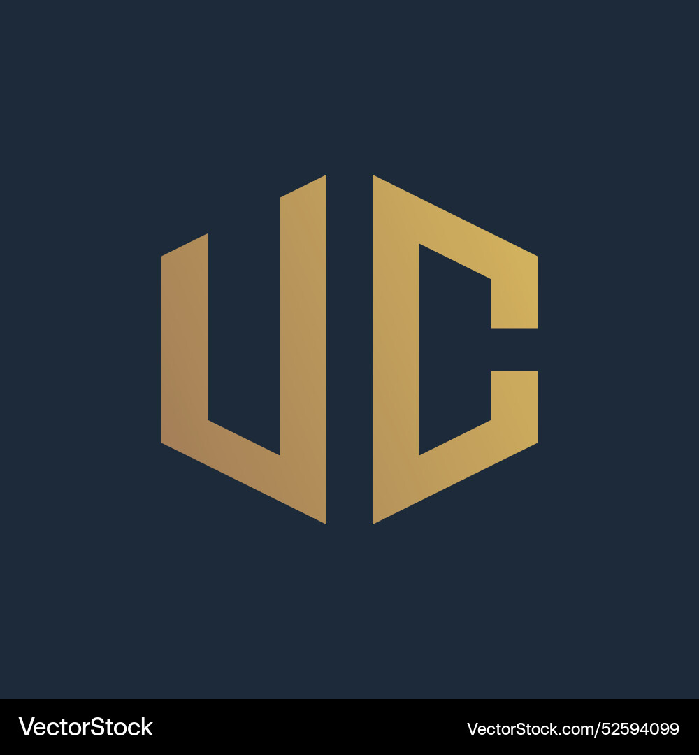 Alphabet initial letter uc cu monogram icon logo Vector Image