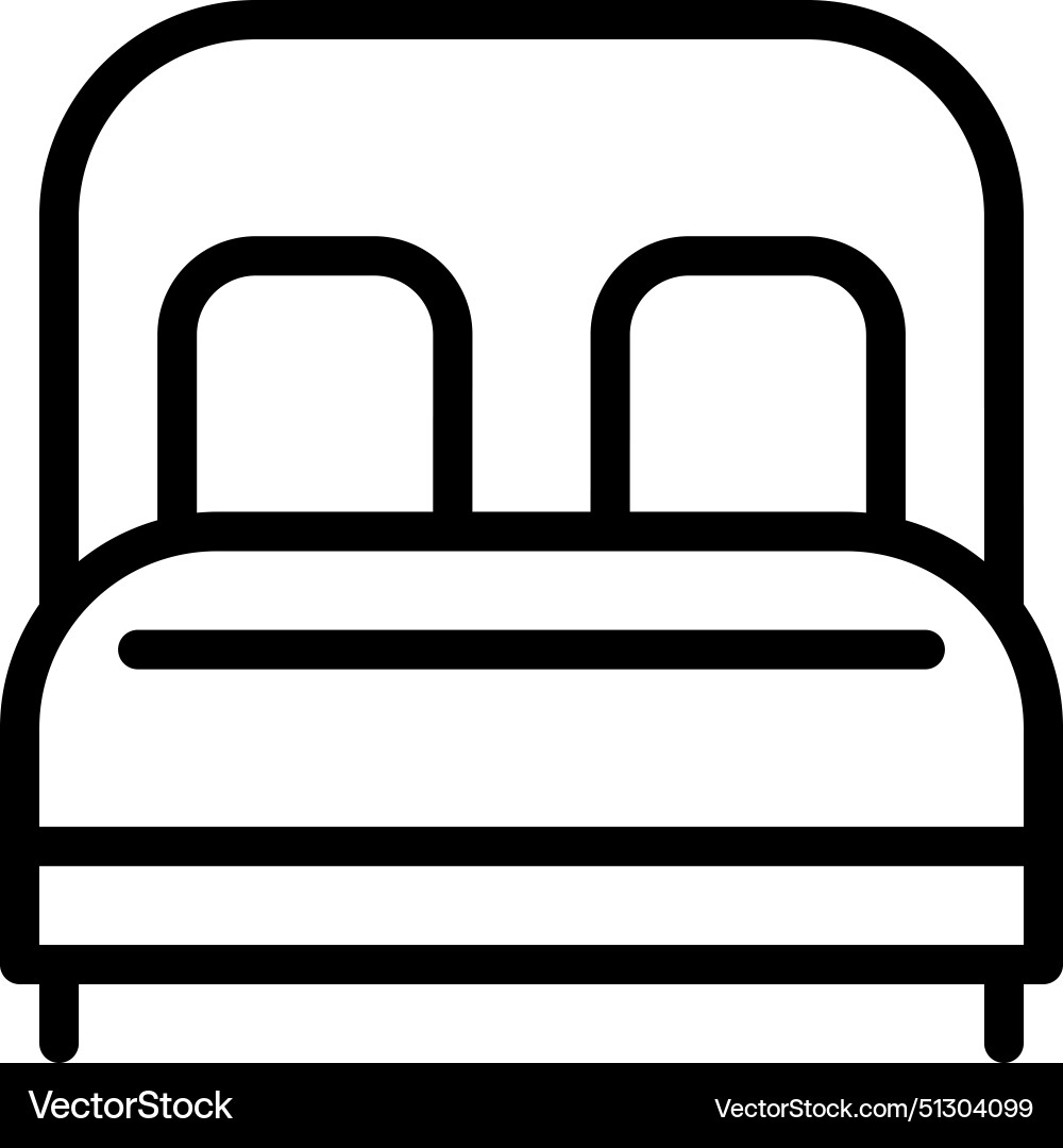 Bedroom icon double bed outline symbol design Vector Image